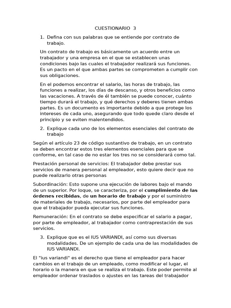 Cuestionario 3 | PDF
