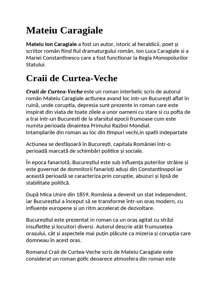 Craii de Curtea Veche | PDF