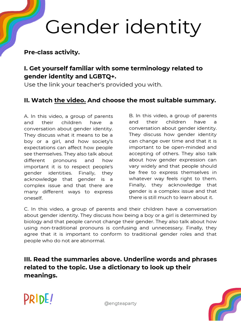 Gender Identity SV | PDF