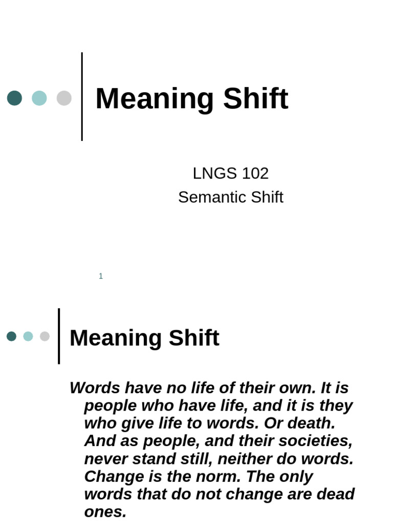 Lecture A11 Semantic Shift | PDF