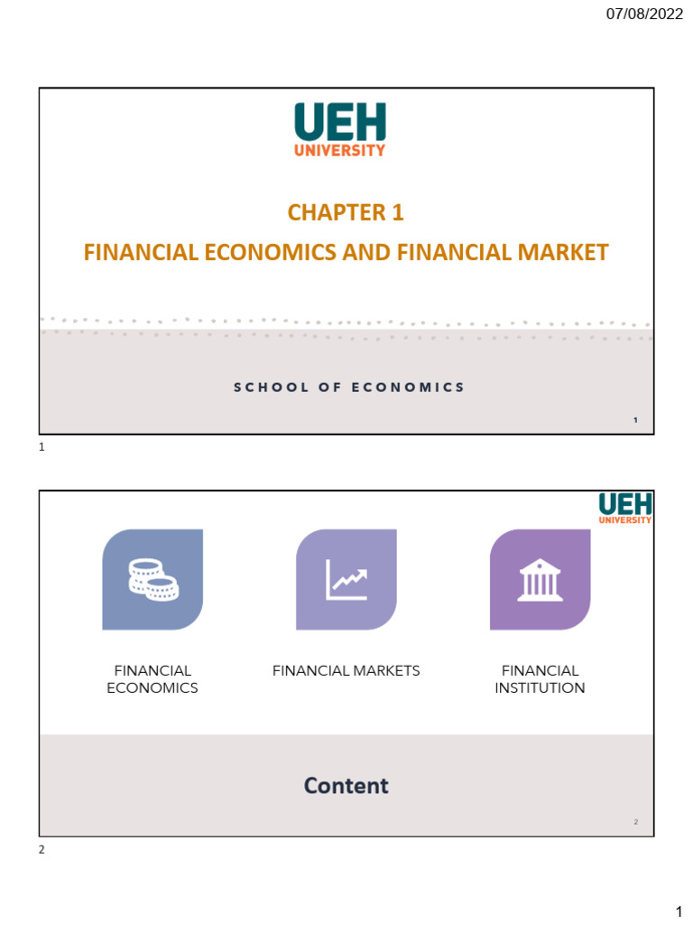 Chapter 1 - Financial Economics and Financial Market | PDF