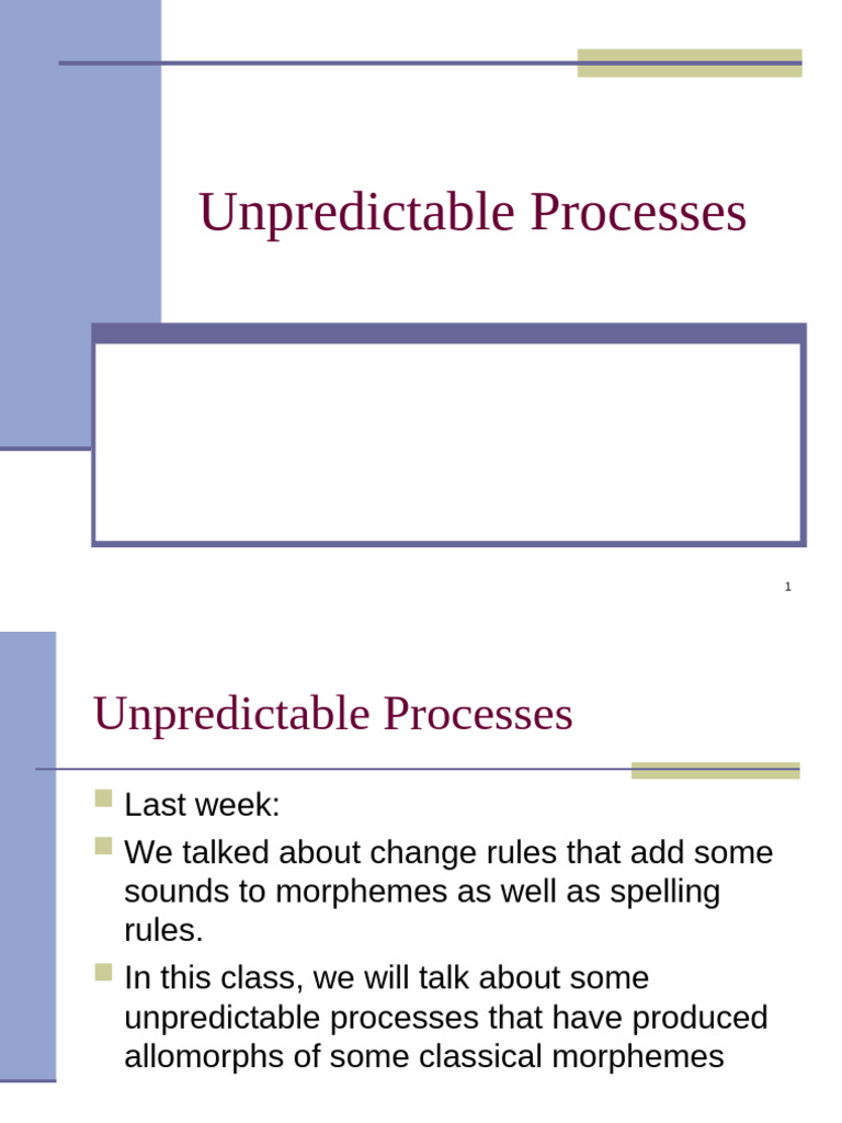 Lecture A10 Unpredictable Processes | PDF
