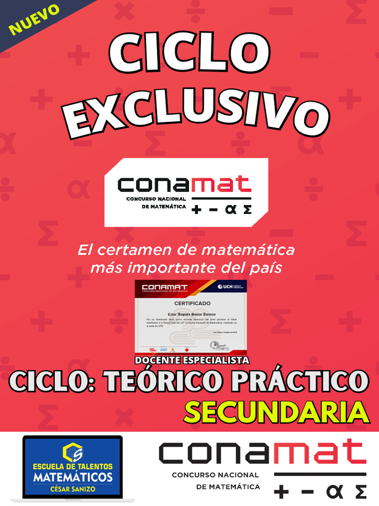 Ciclo Conamat-Secundaria-2024 - Módulo 01 | PDF