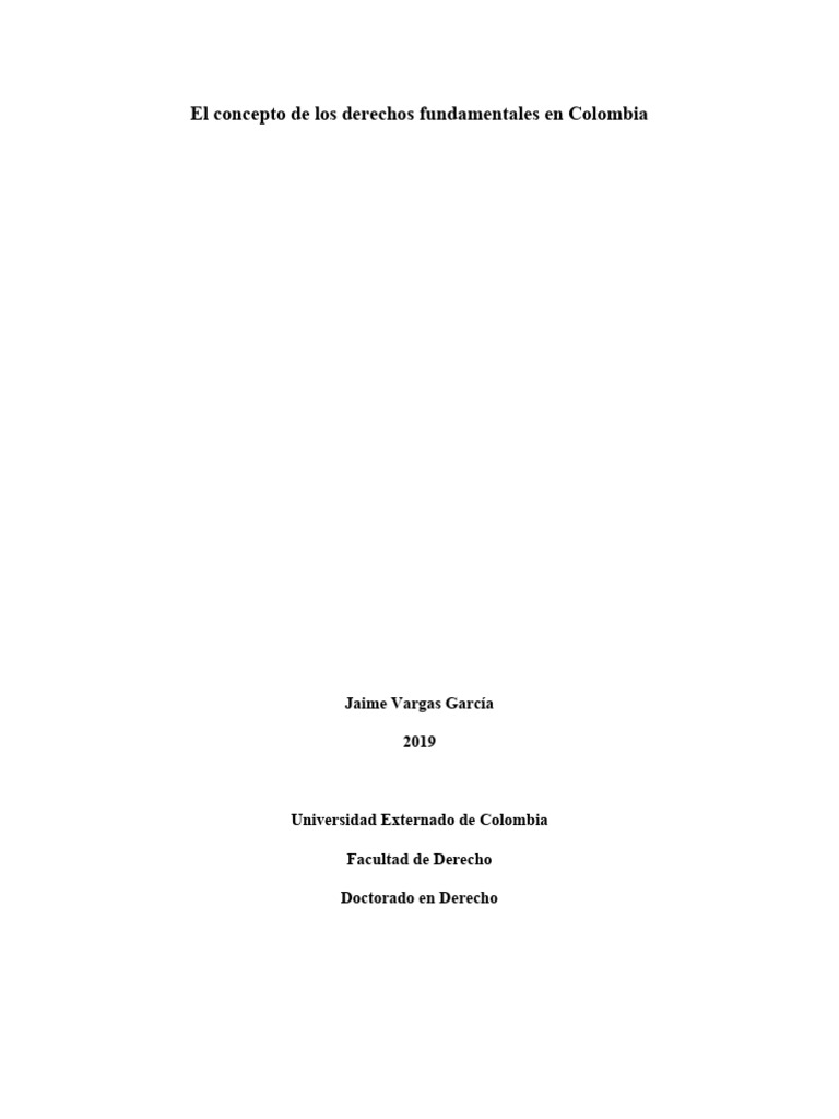 GDA-spa-2019-El Concepto de Los Derechos Fundamentales en Colombia | PDF