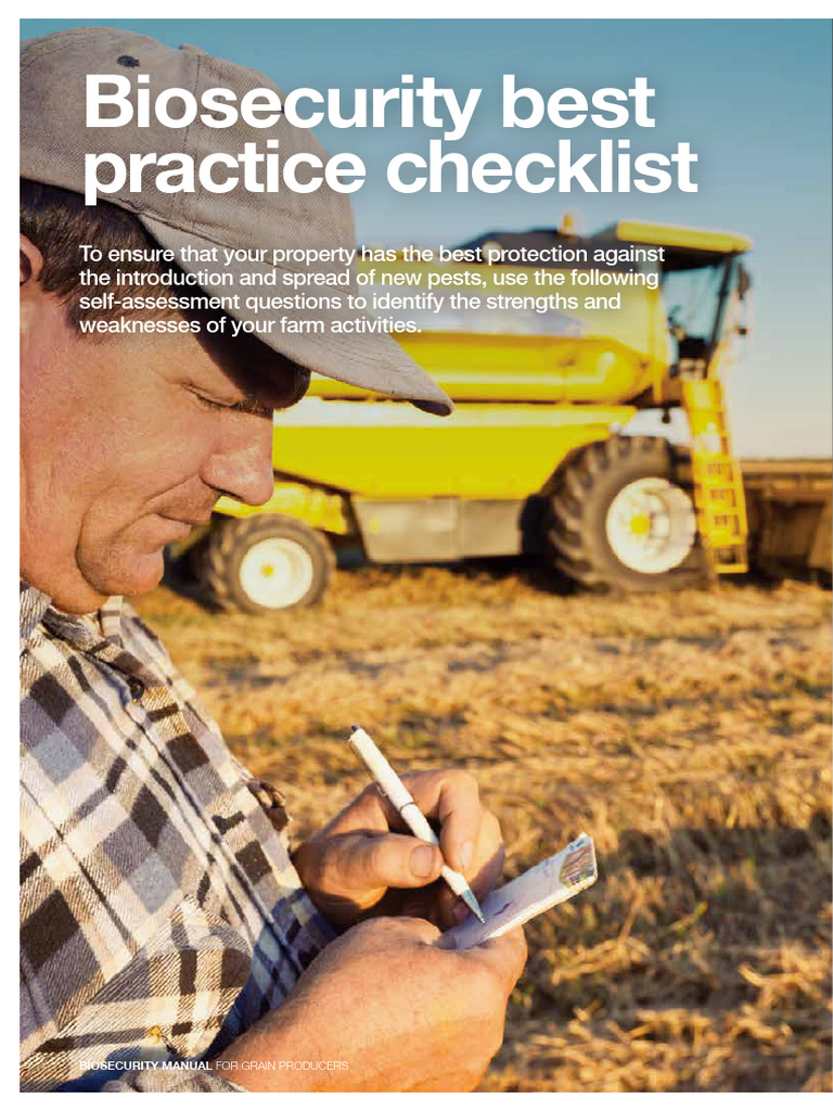 Biosecurity Best Practice Checklist Grains | PDF