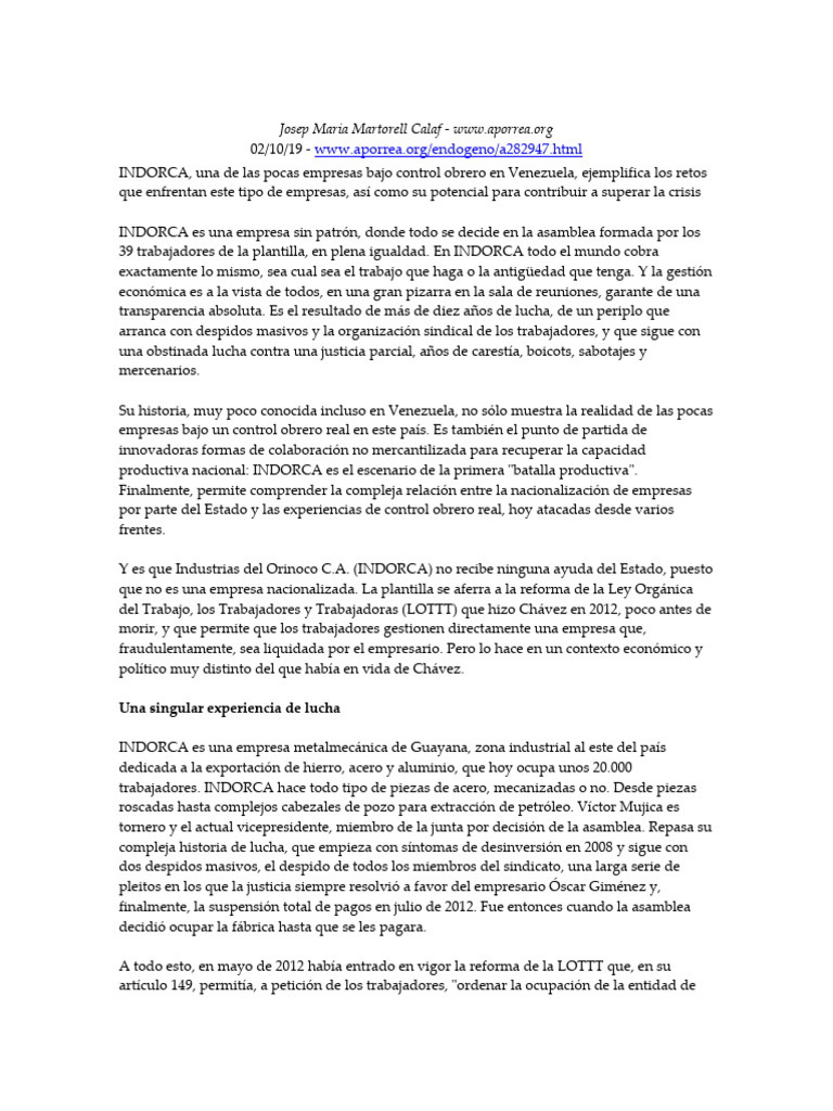 El Control Obrero en Venezuela Afronta Un Contexto de Incertidumbre ...