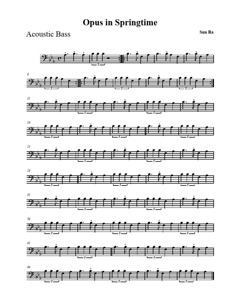 Opus in Springtime - 005 Acoustic Bass | PDF