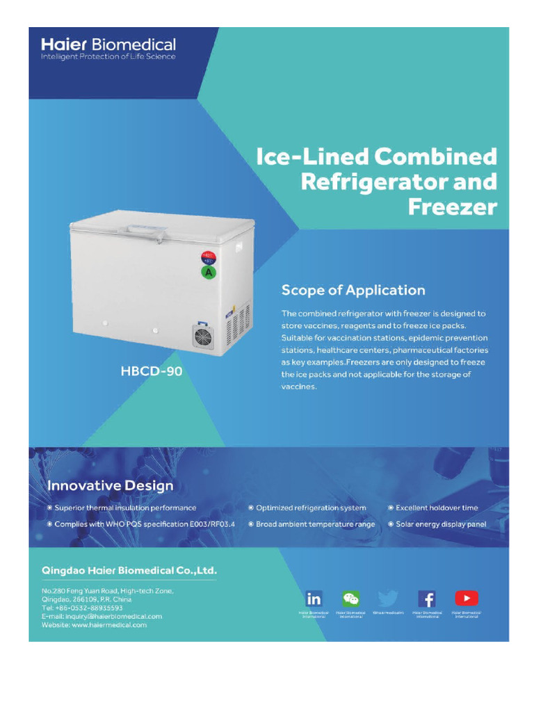 Haier Biomedical-HBCD 90-Datasheet 1 | PDF