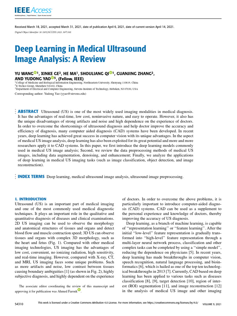 Annotated-Deep Learning in Medical Ultrasound Image Analysis A Review | PDF