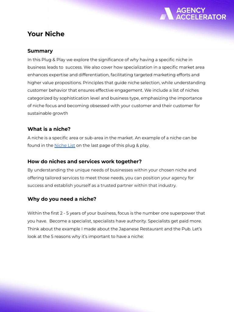 Your Niche | PDF