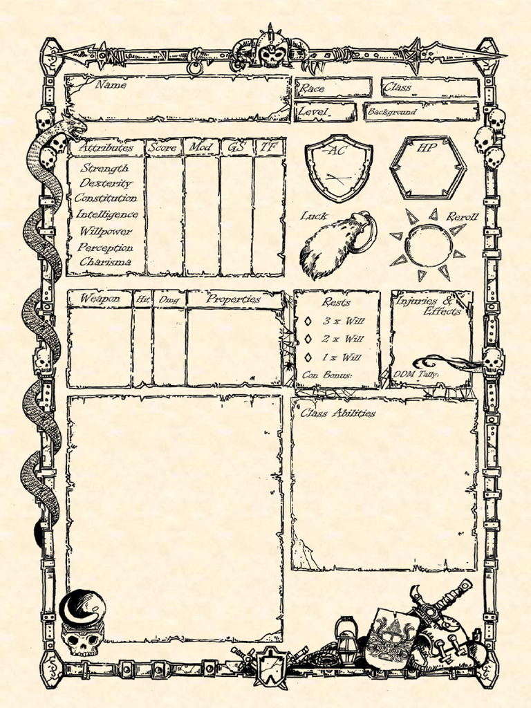 LFG Char Sheet v2 (Parchment) | PDF
