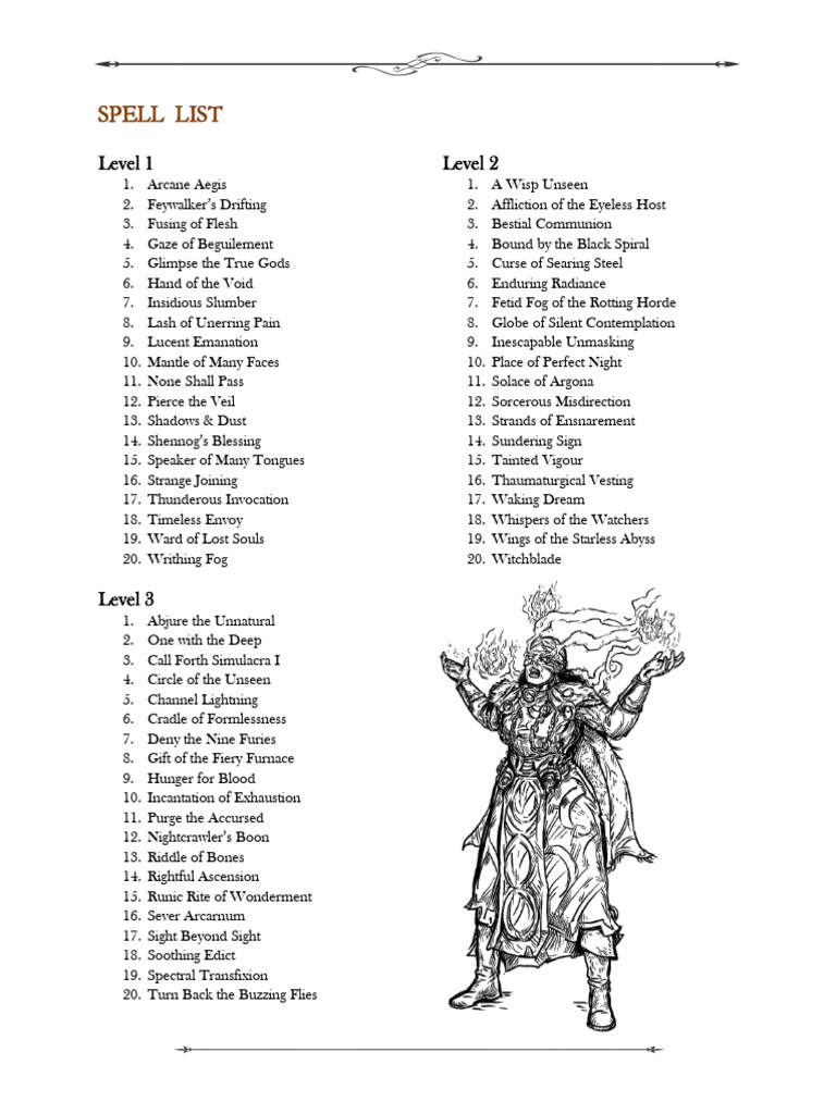 LFG Spells by Level | PDF
