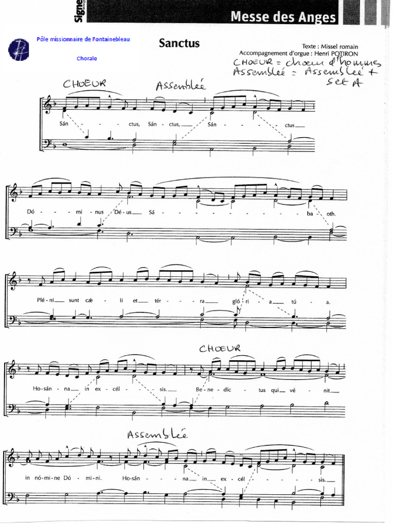 Sanctus Messe Des Anges 1 | PDF