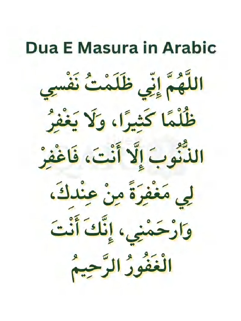 Dua e Masura in Arabic | PDF