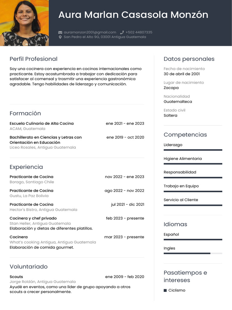 CV Aura Marlan Casasola Monzón | PDF