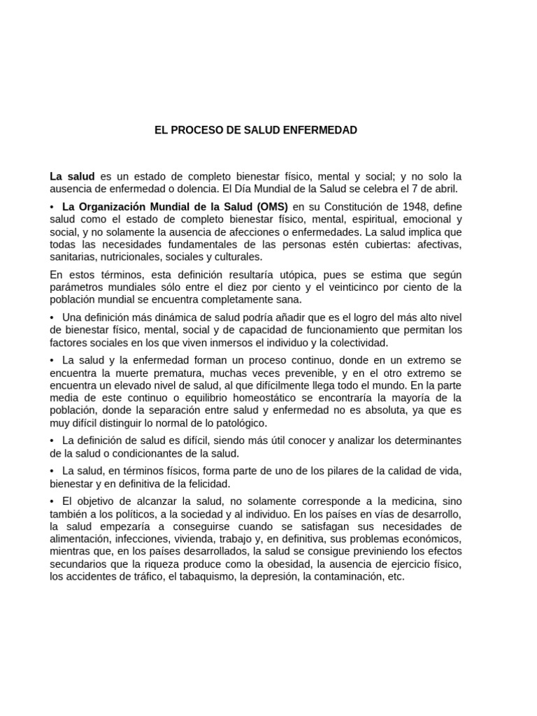 El Proceso de Salud Enfermedad | PDF