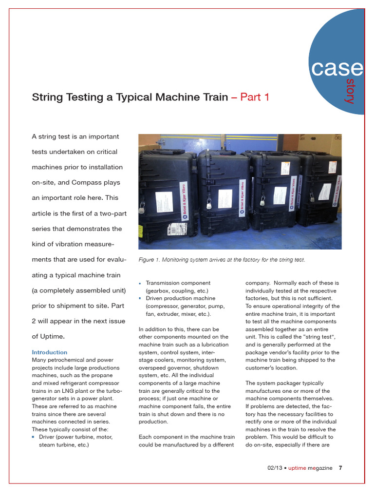 STRING TESTING A TYPICAL MACHINE TRAIN en Ext | PDF
