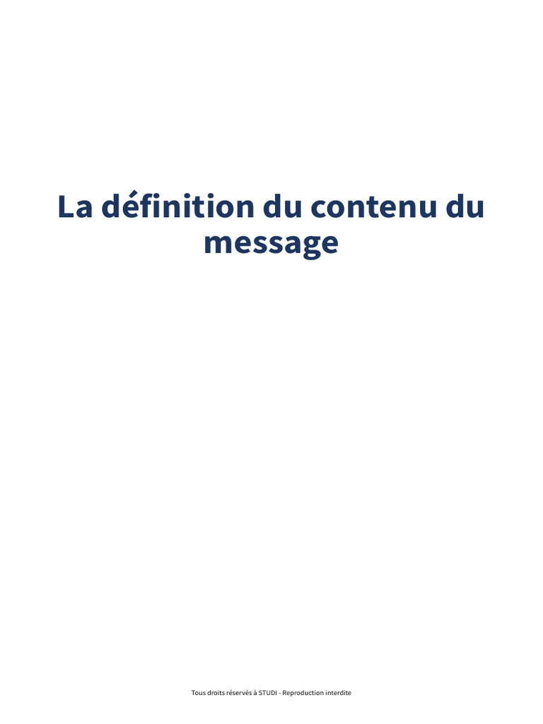 La Définition Du Contenu Du Message | PDF
