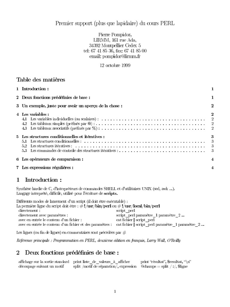 Cours PERL | PDF