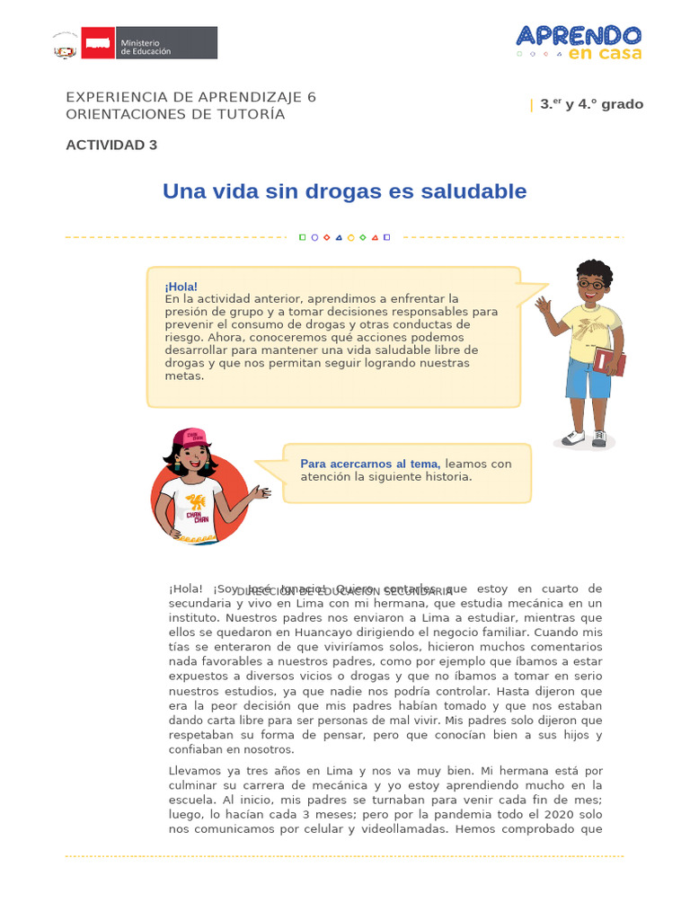 exp5-3y4-tutoria-act03-PARTE 01 (Una-Vida-Sin-Drogas-Es-Saludable) | PDF