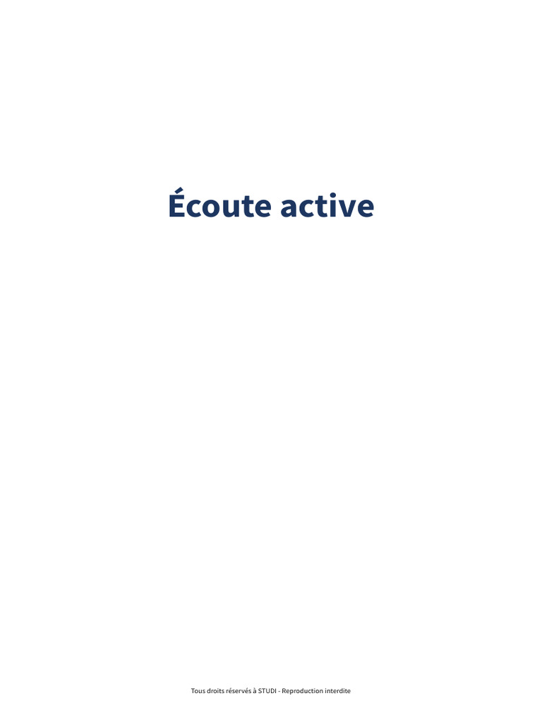 L'écoute Active | PDF