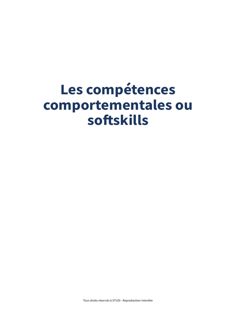 Les Compétences Comportementales Softskills | PDF