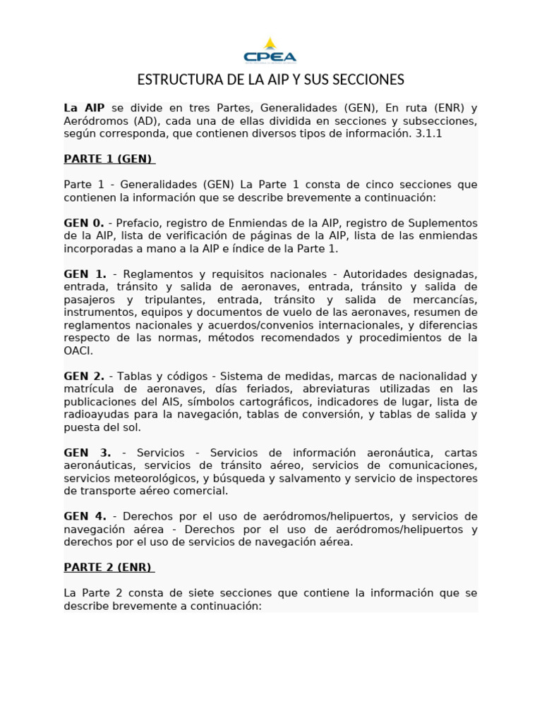 Estructura de La AIP | PDF