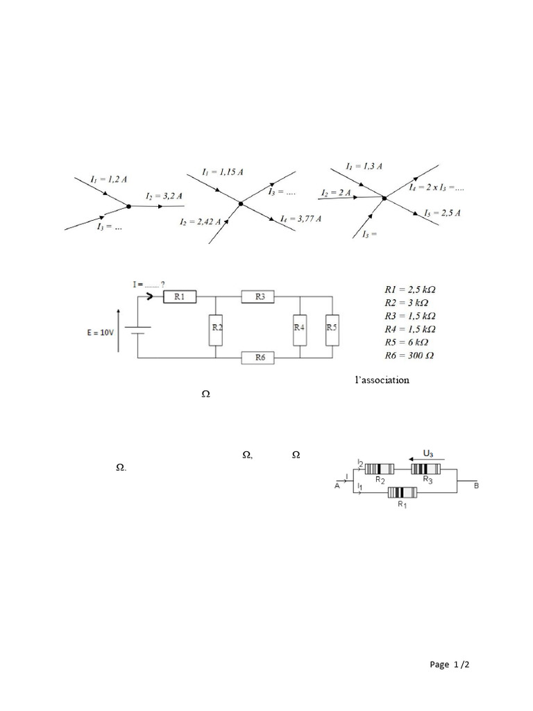TD1 Les Lois Électriques: Exercice 1 | PDF
