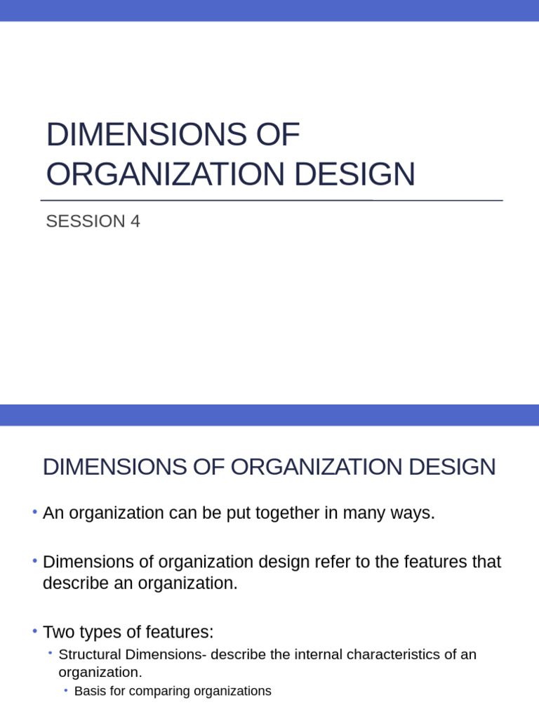 Dimensions of Organization Design | PDF