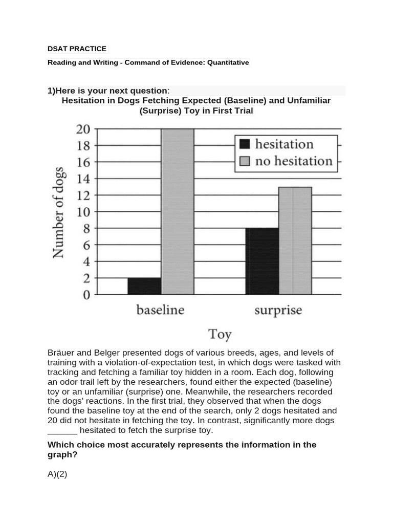 DSAT Practice Command of Evidence Quantitative | PDF