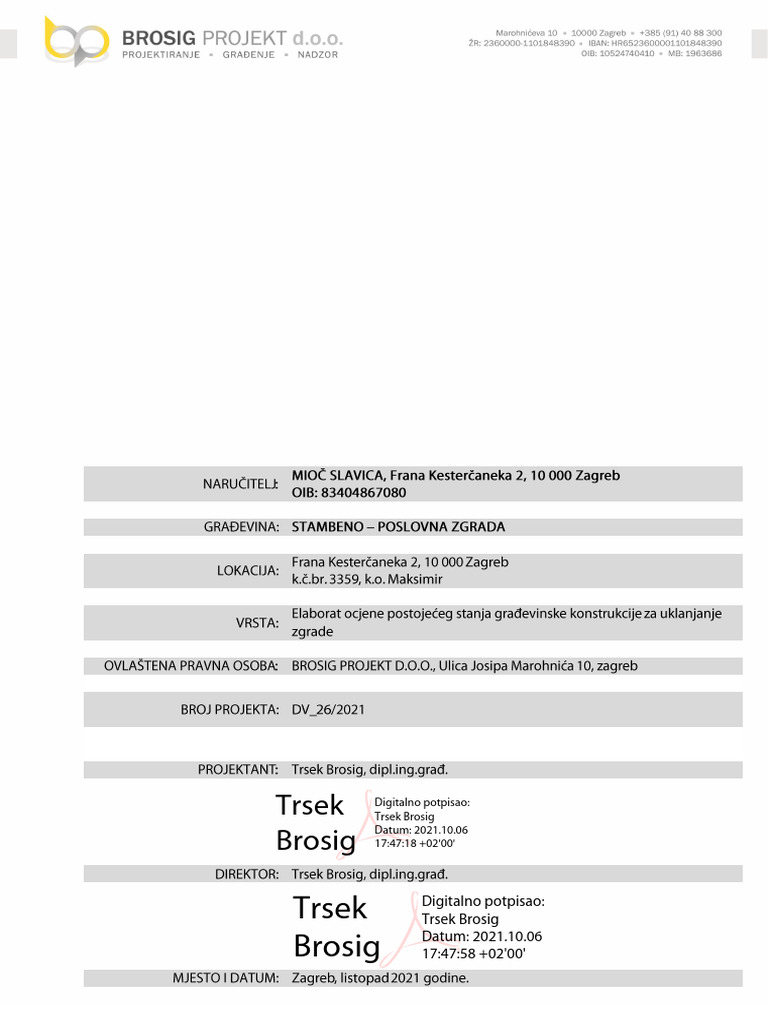 Elaborat Ocjene Postojećeg Stanja Stanja Konstrukcije Mioc | PDF