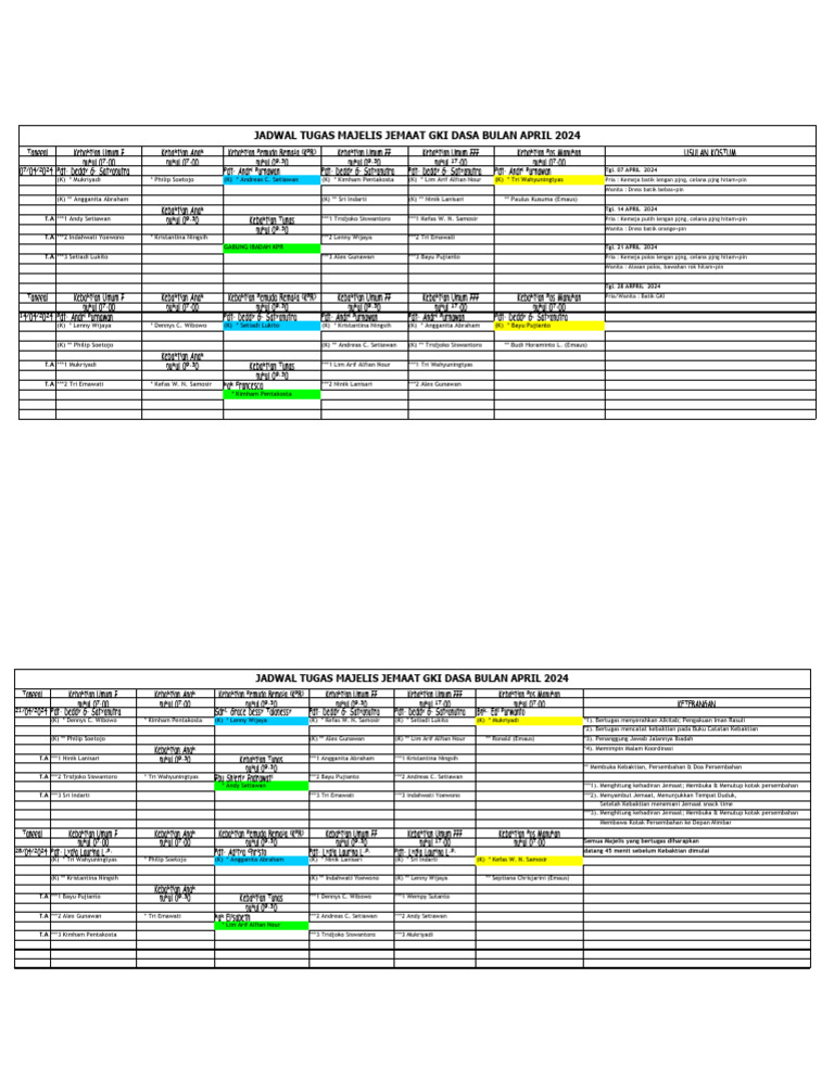 (Fix) Jadwal Majelis Bulan APRIL'24 | PDF