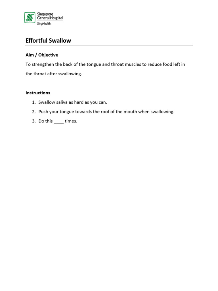 Effortful Swallow (Eng) | PDF