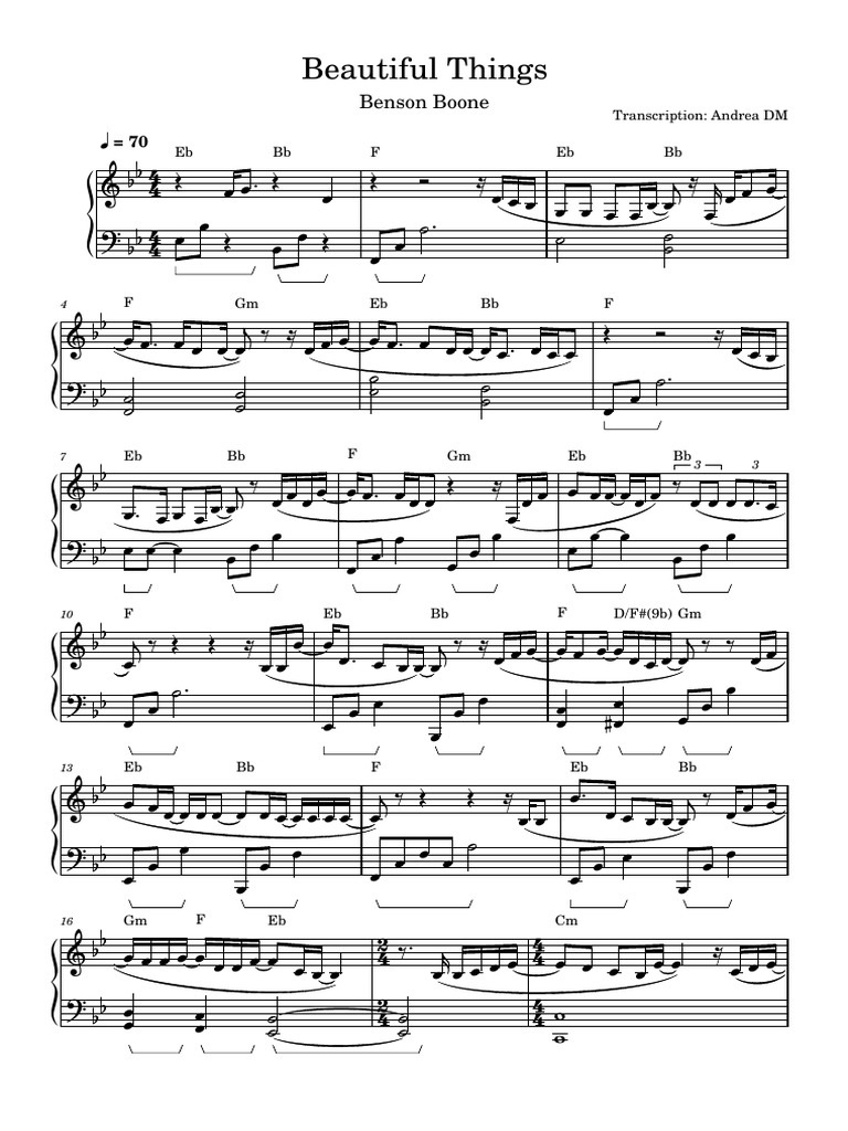 Beautiful Things Benson Boone Pdf