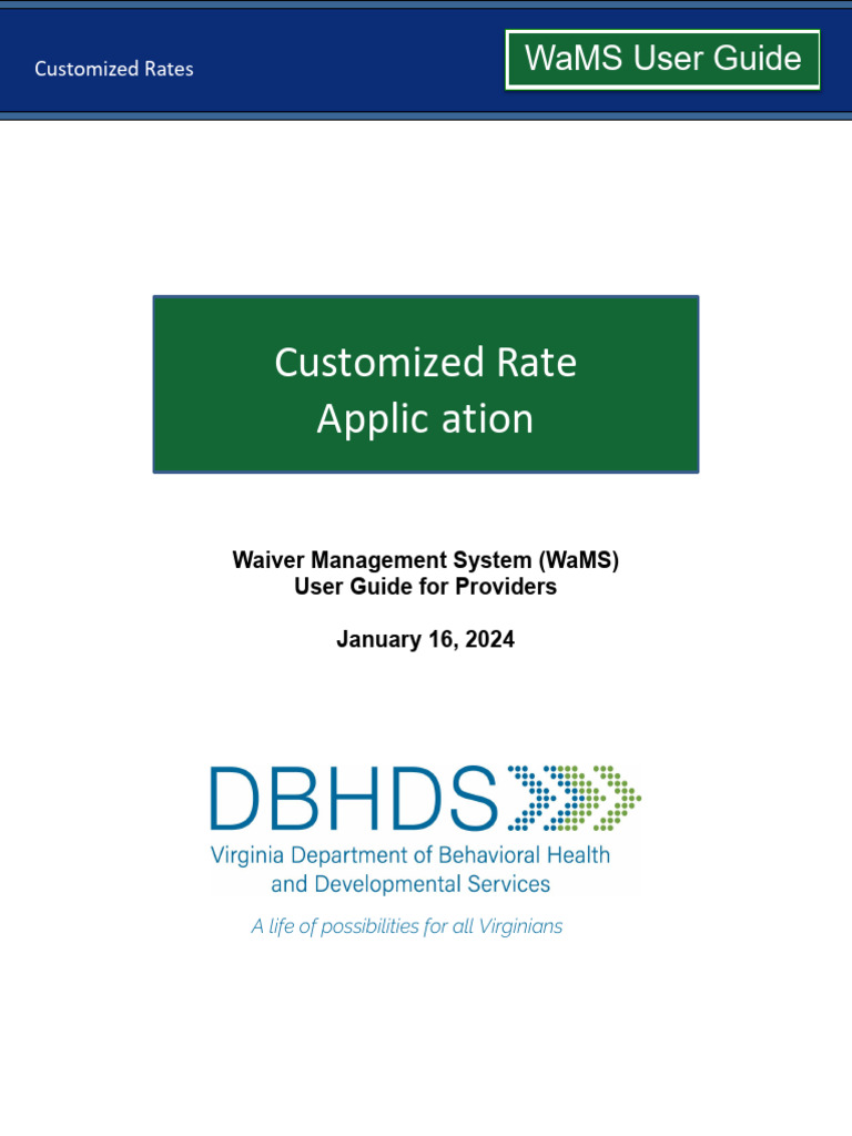WAMS CustomizedRatesProviderUserGuide-v2 | PDF | Application Software ...
