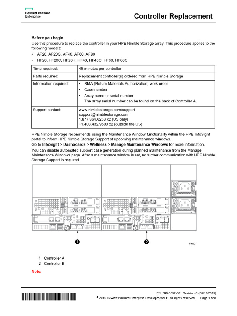HPE Nimble Storage Controller Replacement Guide | PDF | Computer ...