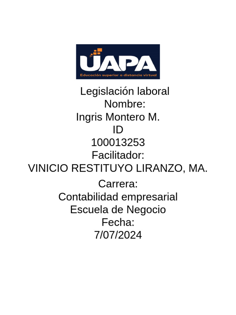 Tarea 7 Legislacion Laboral 11111222 | PDF