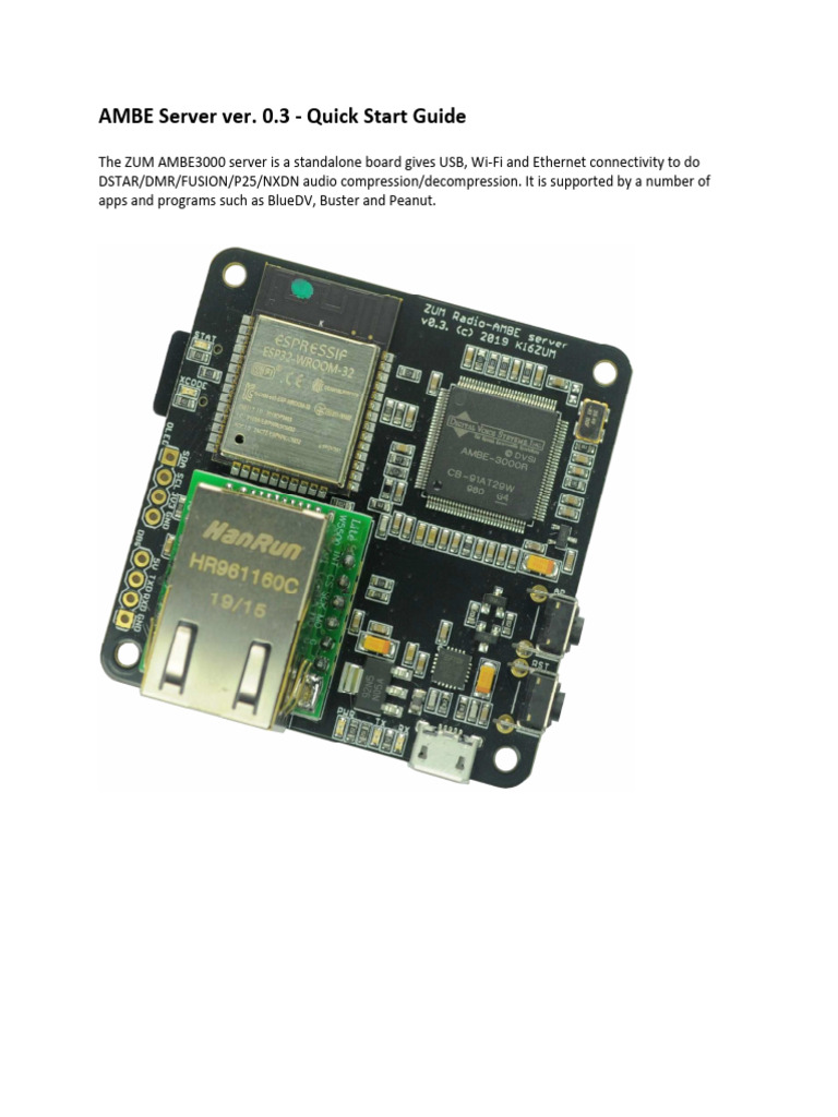 AMBE Server Quick Start Guide | PDF