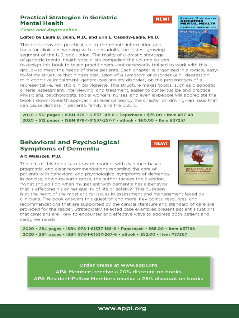 APA-Publishing-Geriatric-Brochure Estratégias Práticas em Geriatria | PDF