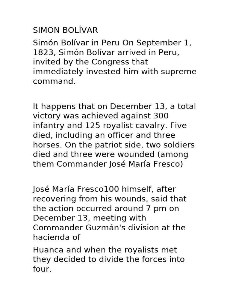 SIMON BOLÍVAR Ingles | PDF