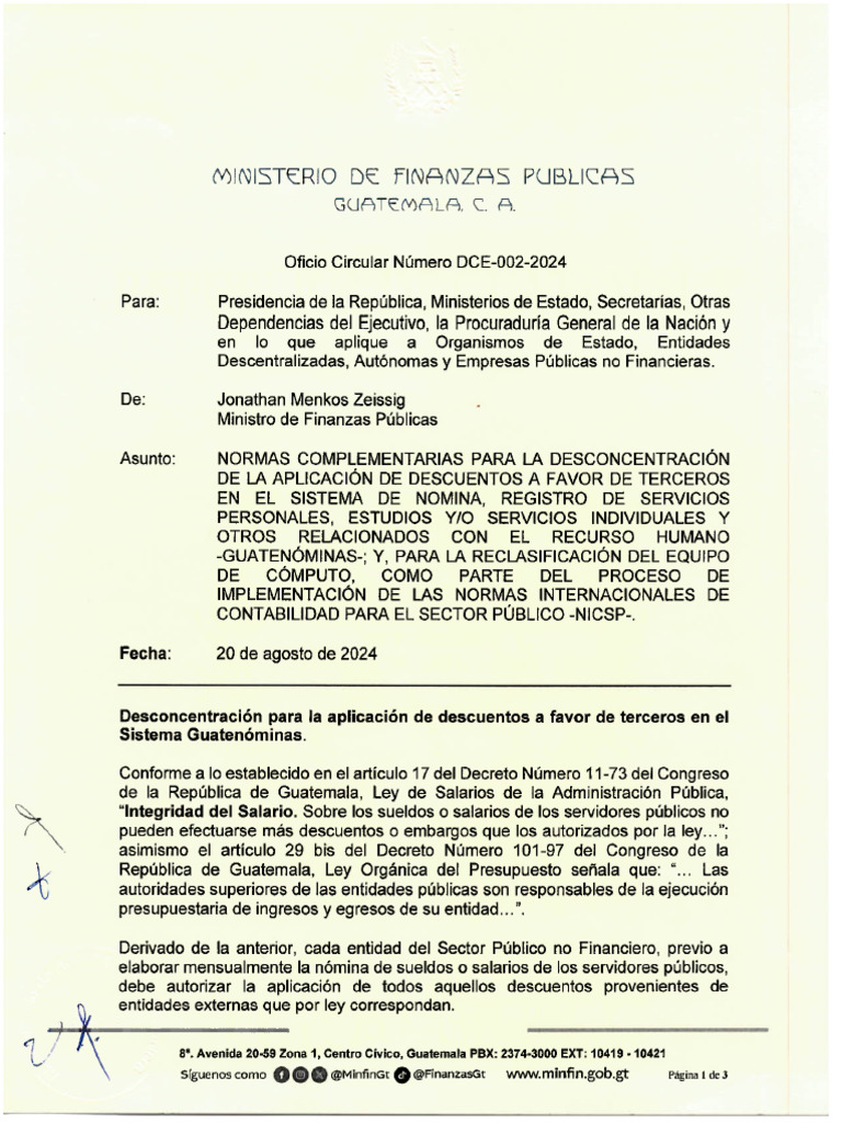 Oficio Circular Número DCE 002-2024 | PDF