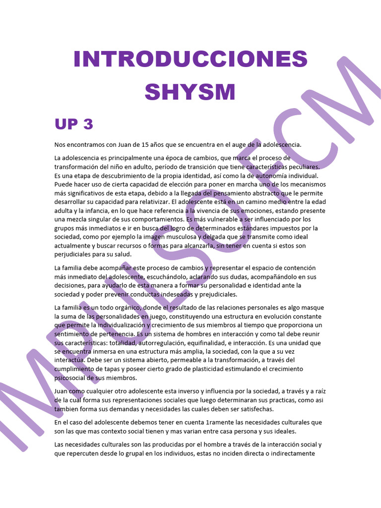 Introduccion Up3 Shysm | PDF