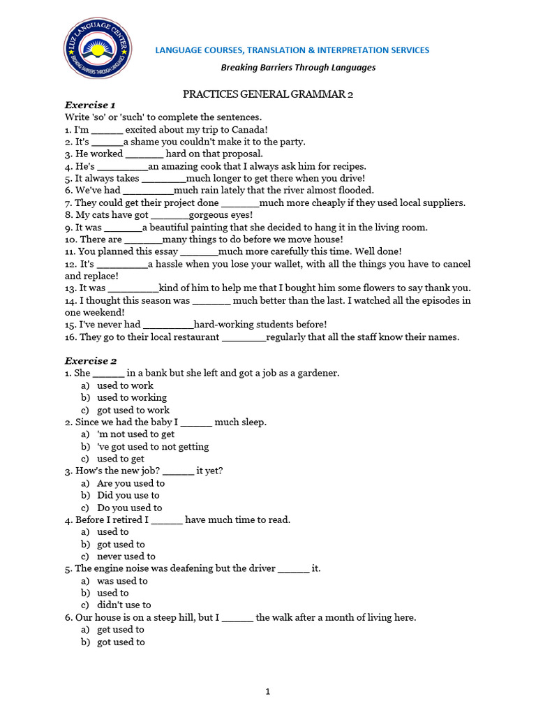 PRACTICE So Such | PDF