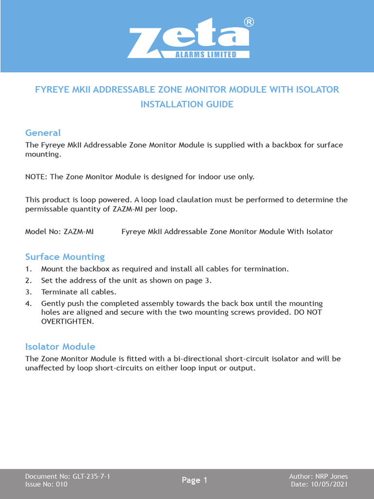 ZAZM MI Installation Guide | PDF