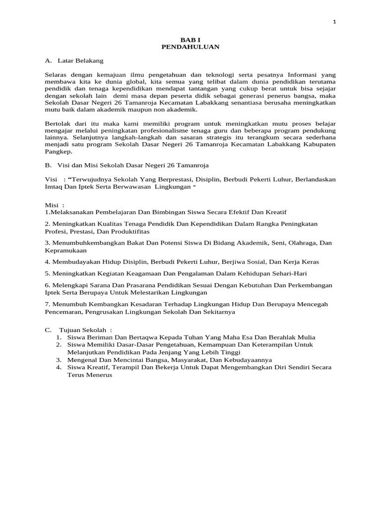 Conto 1 Program Kerja Kepsek 2022 | PDF