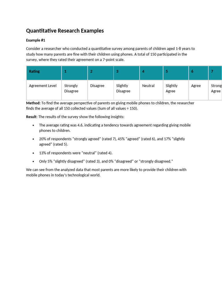 Quantitative Research Examples | PDF