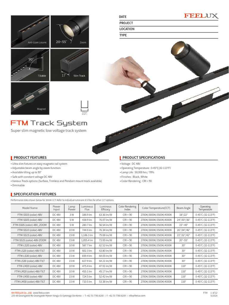 FTM Track System Specsheet | PDF