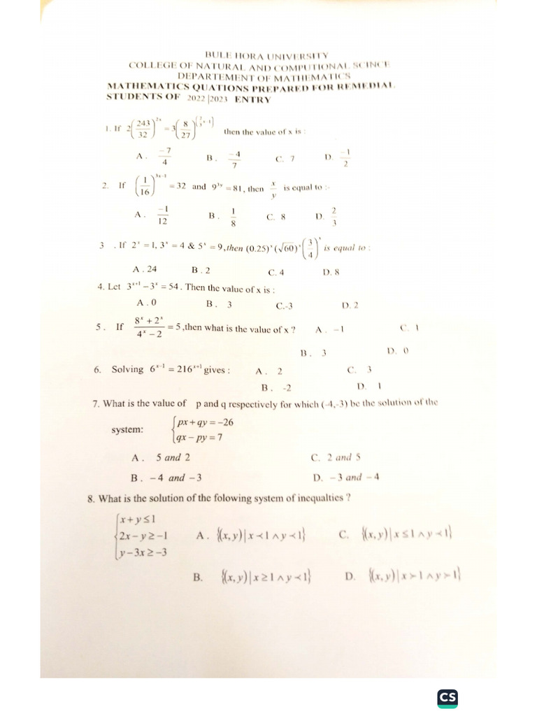 Maths Worksheet 2 for Remedial | PDF
