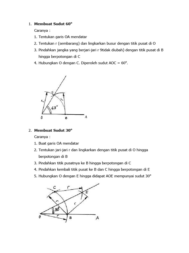 Konstruksi Geometris (Membuat Sudut) | PDF