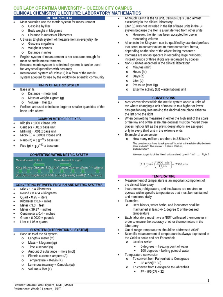 CC1 Lec - Lab Math | PDF